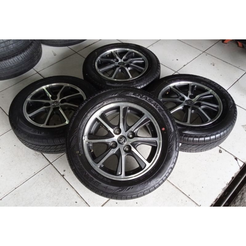 Jual Velg Mobil Bekas Original copotan Calya Ring 14 H4x100 + Ban Dunlop 175 65 R14 Buat Vios ...
