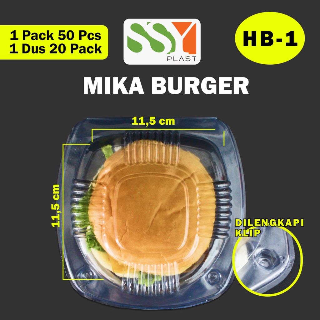Jual MIKA PLASTIK BENING ROTI BURGER HAMBURGER TEBAL ISI 50 PCS ...