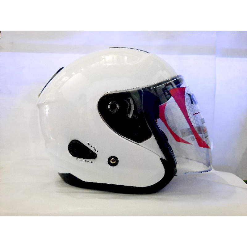 Jual HELM HALF FACE KYT KYOTO R SOLID WHITE GLOSSY KYT KYOTO PUTIH ...