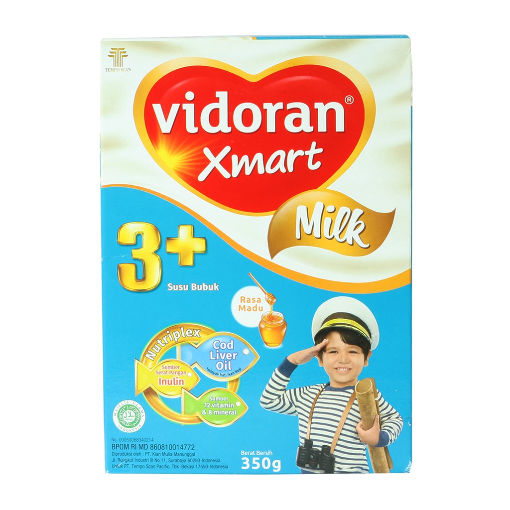 Jual Susu Vidoran Xmart Milk Rasa Madu 3 - 5 Tahun Kemasan 350 Gram ...