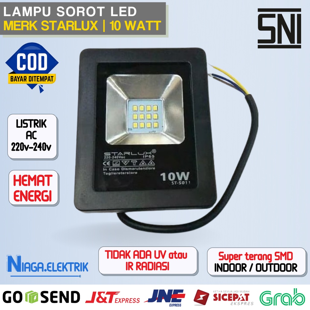 Jual Lampu sorot led listrik tembak taman outdoor indoor flood light ...