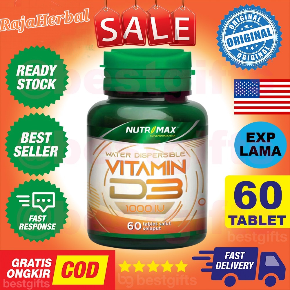 Jual NUTRIMAX VITAMIN D3 1000 IU 60's / VIT D3 1000IU IMUN TUBUH NYERI ...