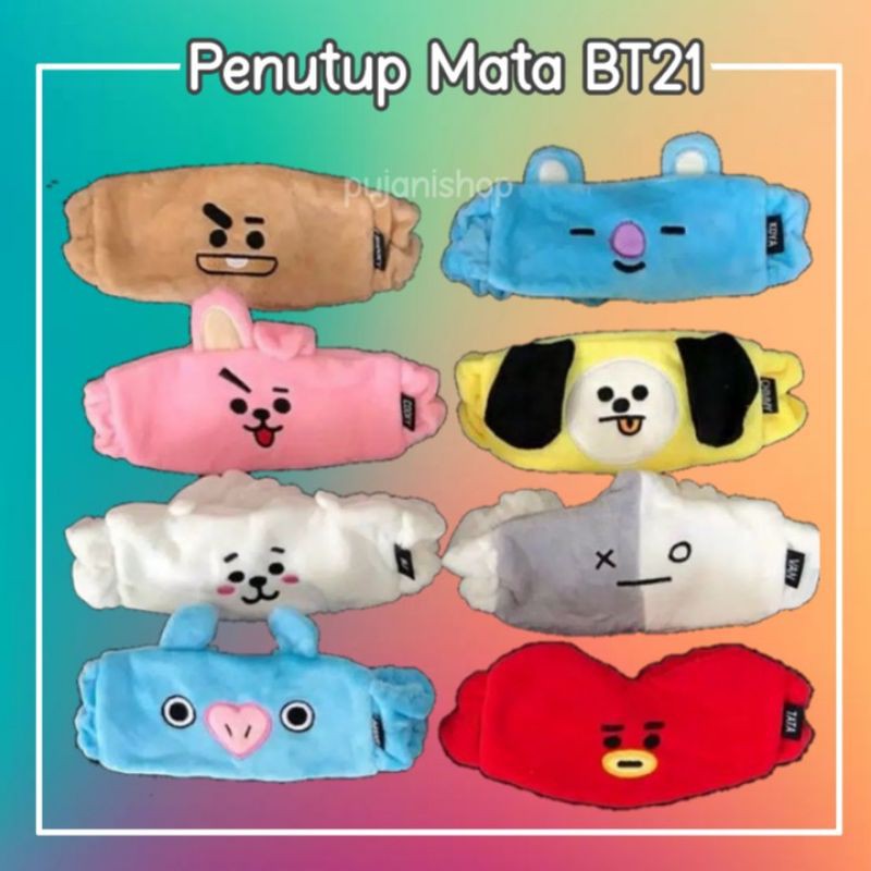 Jual Headband Penutup Mata BT21 Kpop BTS Tata Chimmy Mang Cooky Shooky ...