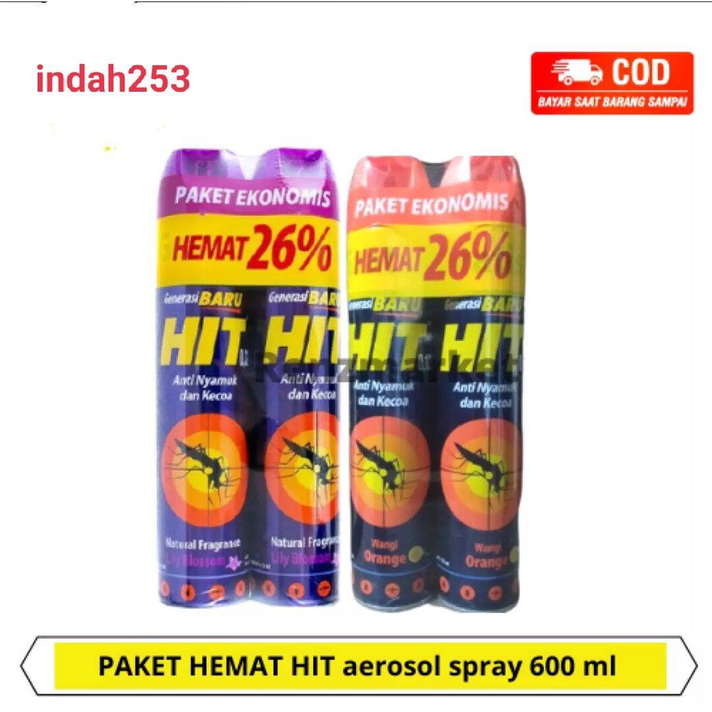Jual hit spray 600 ml + 75 ml Isi 2 botol ( satu paket ) | Shopee Indonesia