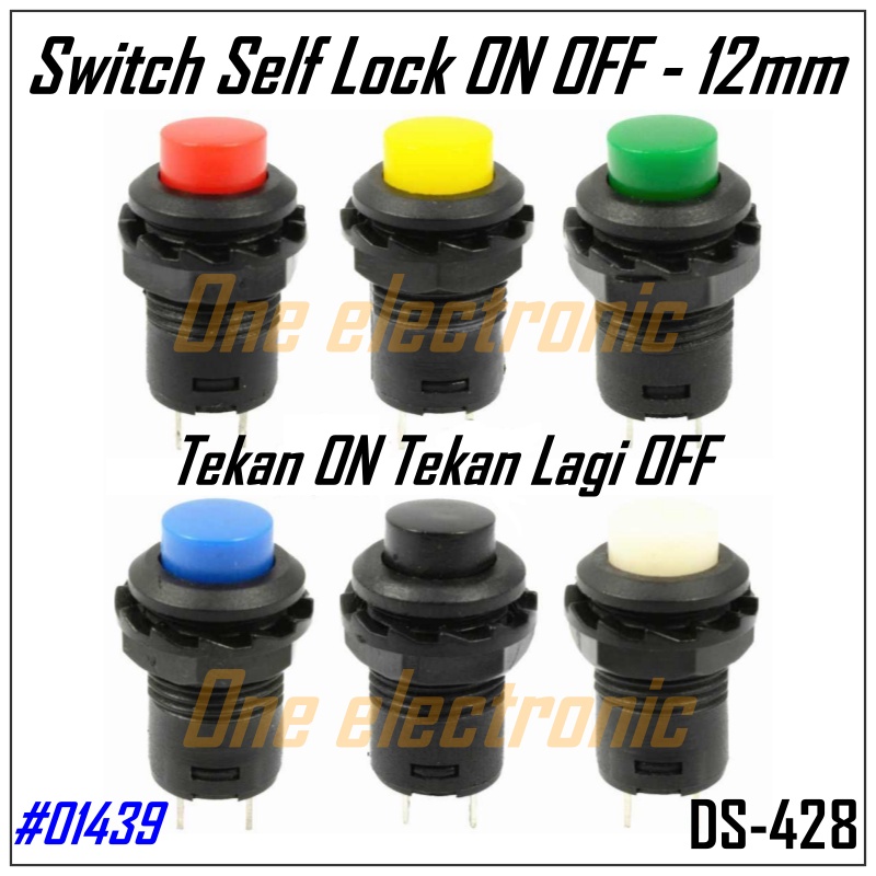 Jual Saklar Tekan ON OFF Self Locking Switch Bulat Push Button SW 12mm 2Pin | Shopee Indonesia
