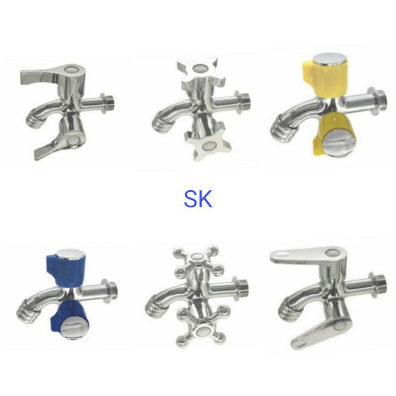 Jual Kran Cabang Engkol Minimalis - Keran Shower Cabang 2 Lobang Kran Double Kamar Mandi Bak Air ...