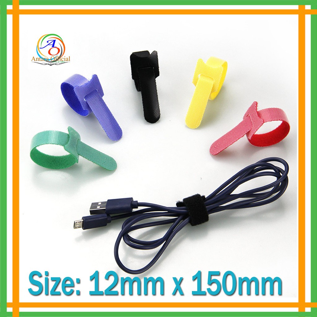 Jual Velcro Strap 12x150mm Cable Pengikat Penjepit Penggulung Perapih ...