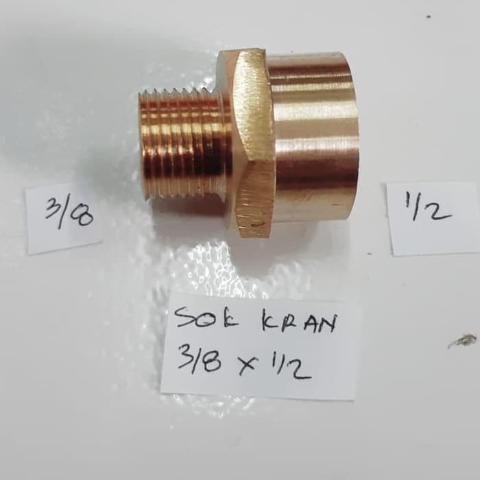 Jual Sok Kran Kuningan 3/8"x1/2" / Vlok Flok Plok Sambungan | Shopee Indonesia
