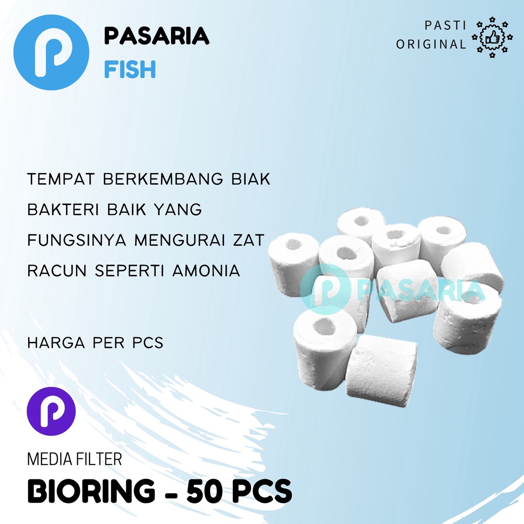 Jual Bioring 50 pcs /Bio ring/Bio Ceramic Ring Filter Kolam/Aquarium ...