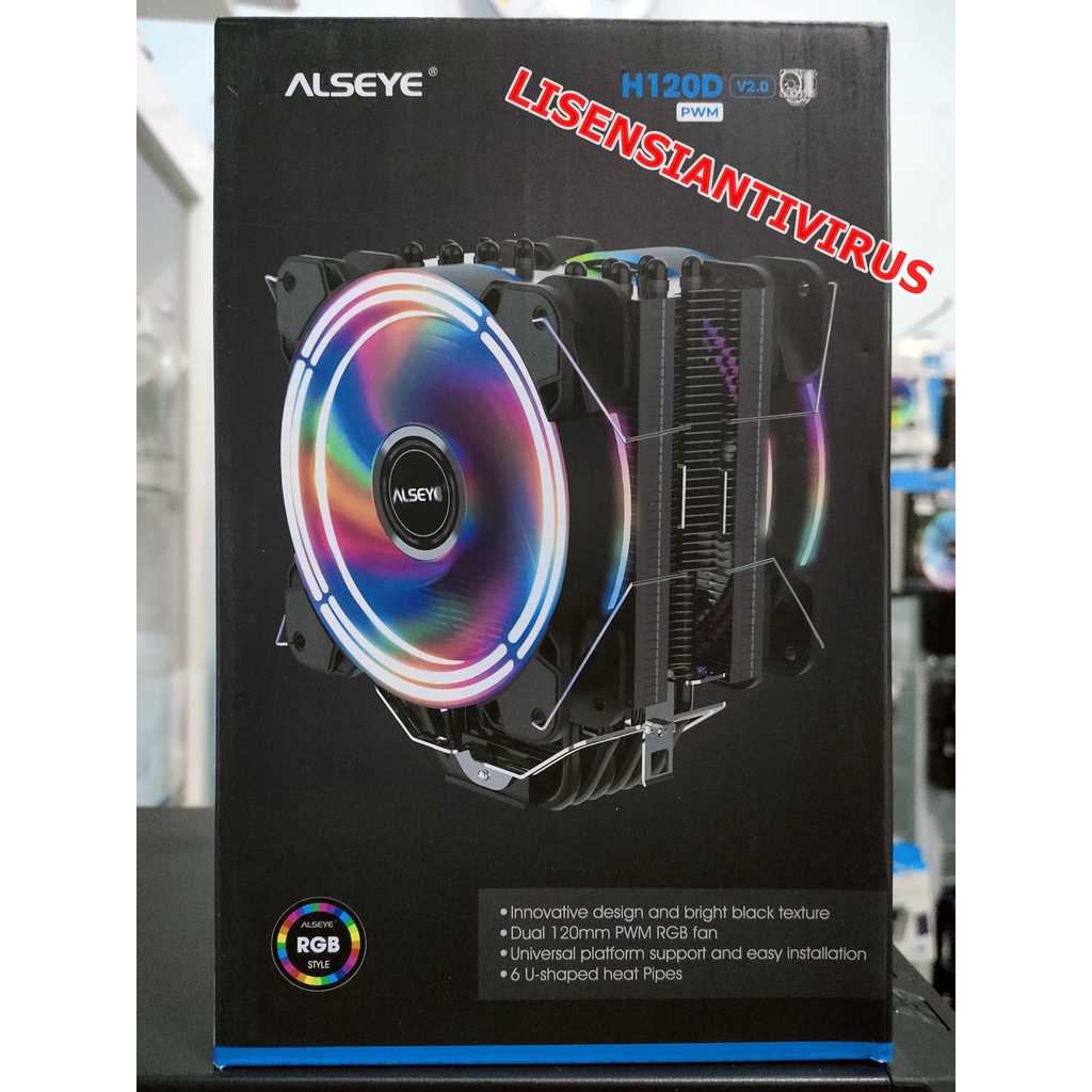 Jual ALSEYE FAN PROCESSOR H120D 6 HEAT PIPES DUAL FAN V2.0 SUPPORT LGA ...