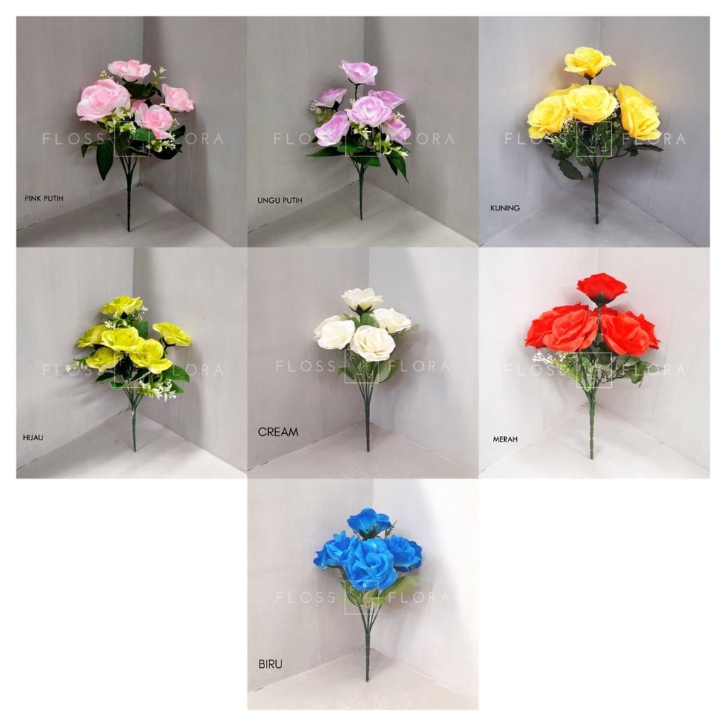 Jual Bunga Artificial / Bunga Palsu / Rose Jepang K x7 | Shopee Indonesia