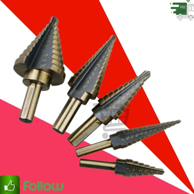 Jual Mata Bor Pagoda Spiral Drill Step Down Titanium Tipe 2 5PCS ...