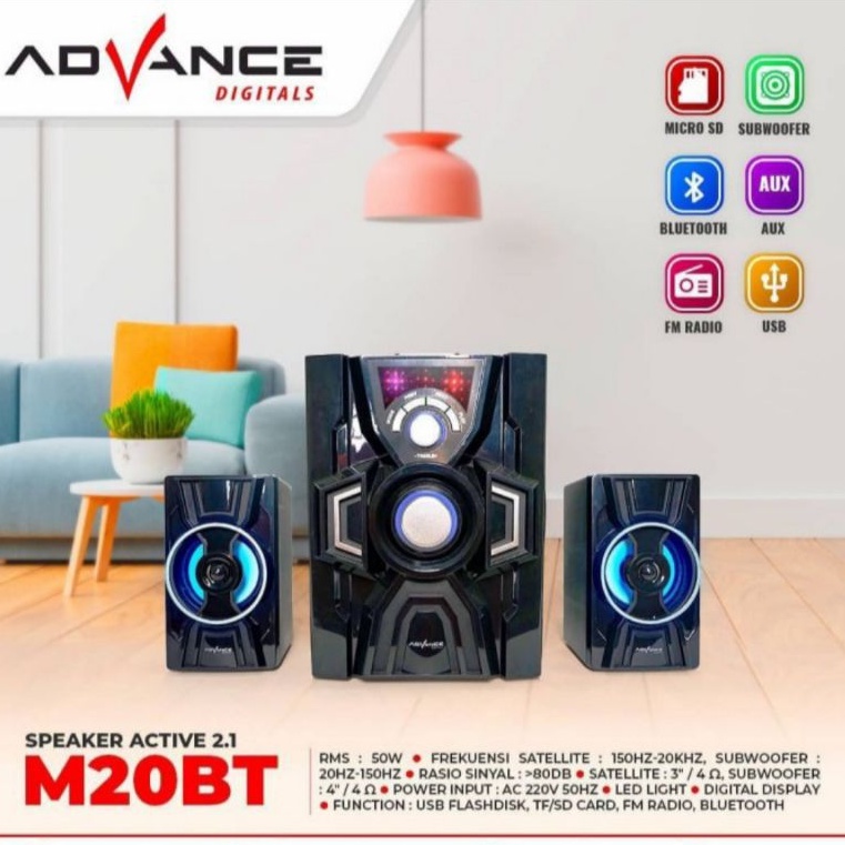 Jual Advance M20BT Speaker Aktif 2.1 Bluetooth Multimedia Subwoofer BASS | Shopee Indonesia