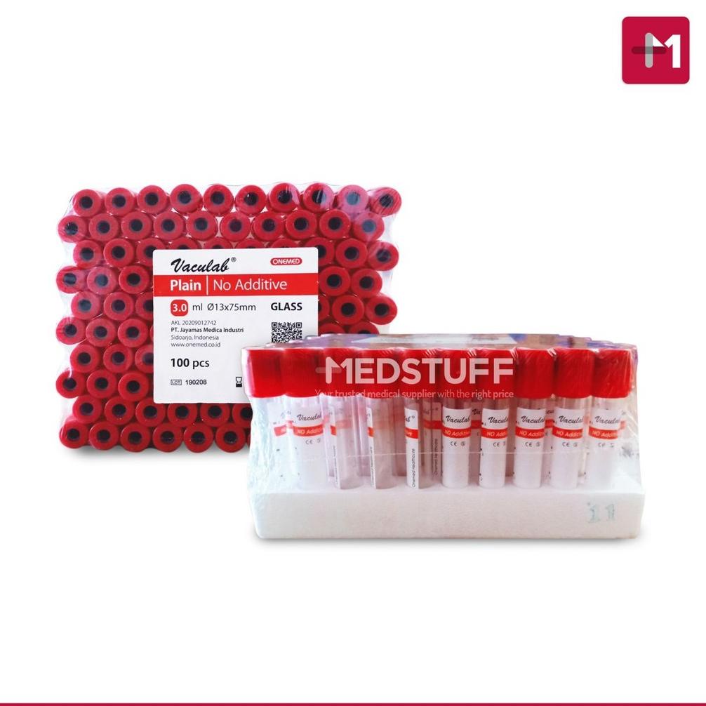 Jual Tabung Darah Vaculab Plain 3ml Blood Collection Tube Tabung Plain ...