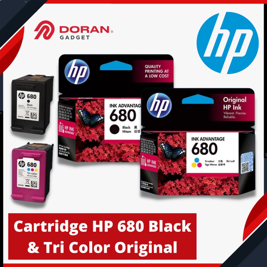 Jual Cartridge Tinta HP 680 Black HP 680 Tri Color Original Ink ...