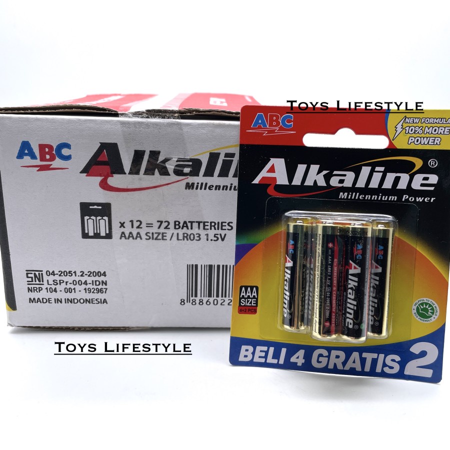 Jual Batu Baterai ABC Alkaline AA / A2 & AAA/A3 Battery 1.5V (4+2 ...