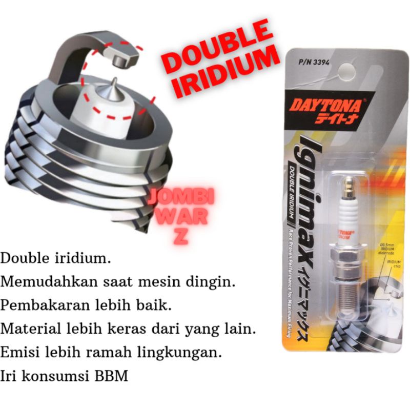 Jual BUSI DAYTONA DOUBLE IRIDIUM VARIO 125/150 PCX NMAX AEROX LEXI ADV GENIO BEAT ESP SCOPPY FI ...
