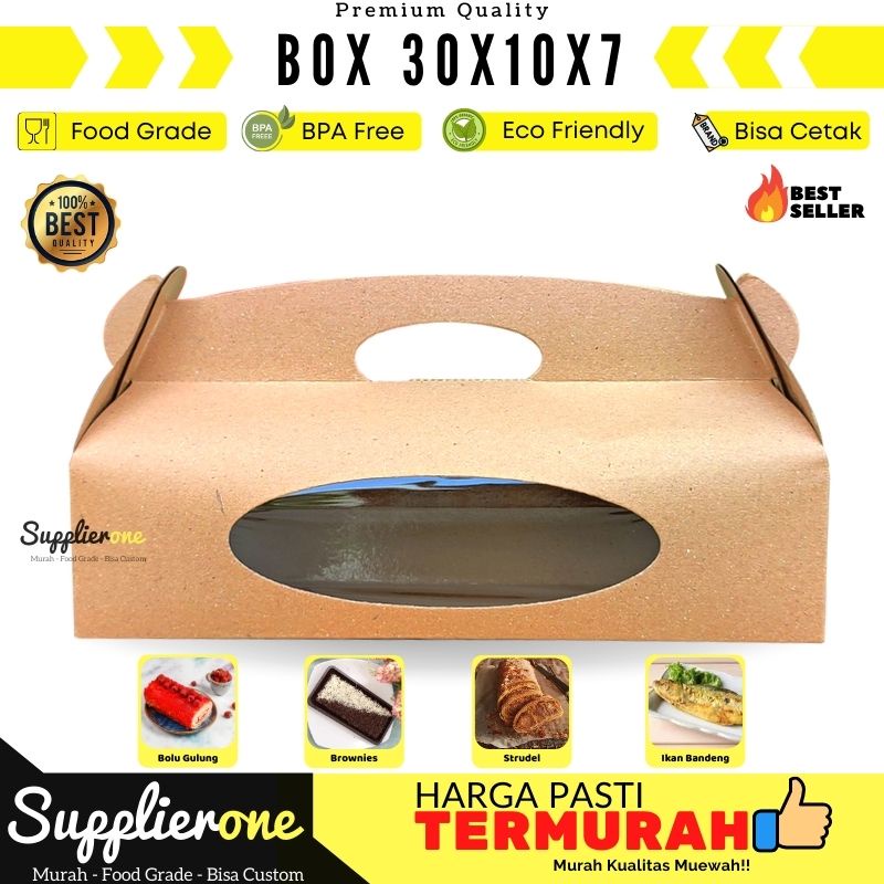 Jual Box 30x10x7/ Gable Box 30x10x7 / Dus Brownies / Kemasan Strudel ...
