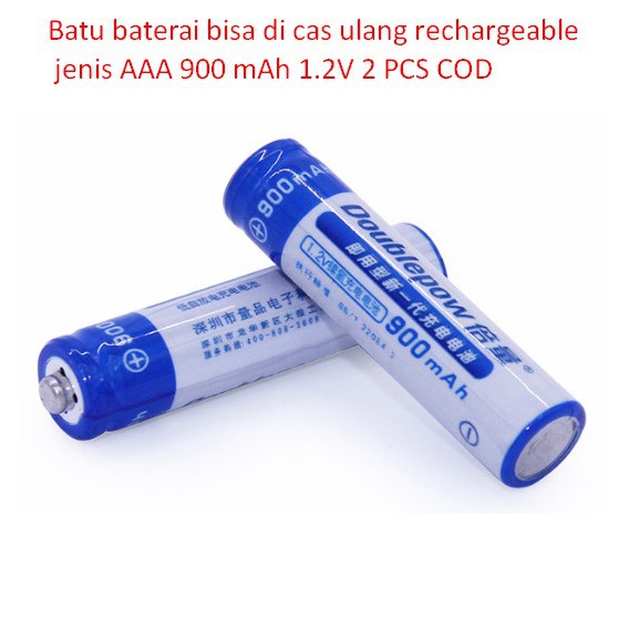 Jual Batu baterai bisa di cas ulang rechargeable jenis AAA 900 mAh 1.2V ...