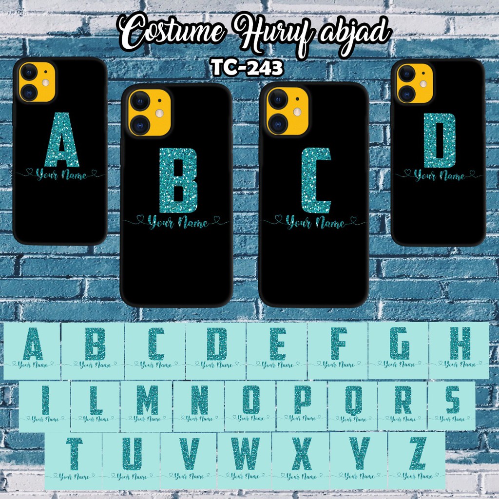 Jual Custom Inisial Nama Alphabet Huruf A Sampai Z Softcase Blackmatte ...