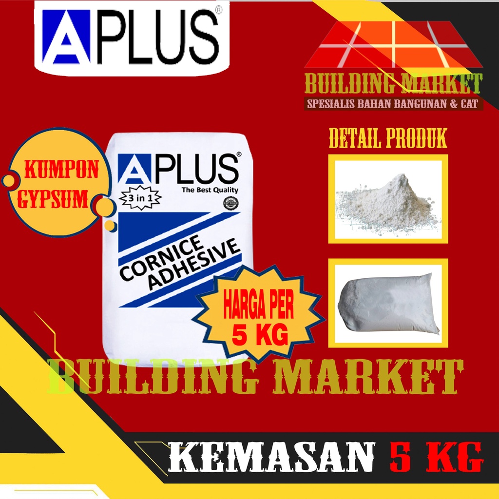 Jual DEMPUL GIPSUM APLUS CORNICE ADHESIVE KUMPON GYPSUM COMPOUND APLUS ...