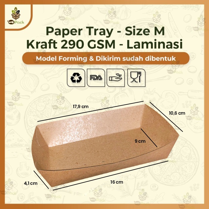 Jual SAMPLE Paper Tray kraft ivory laminasi | Shopee Indonesia