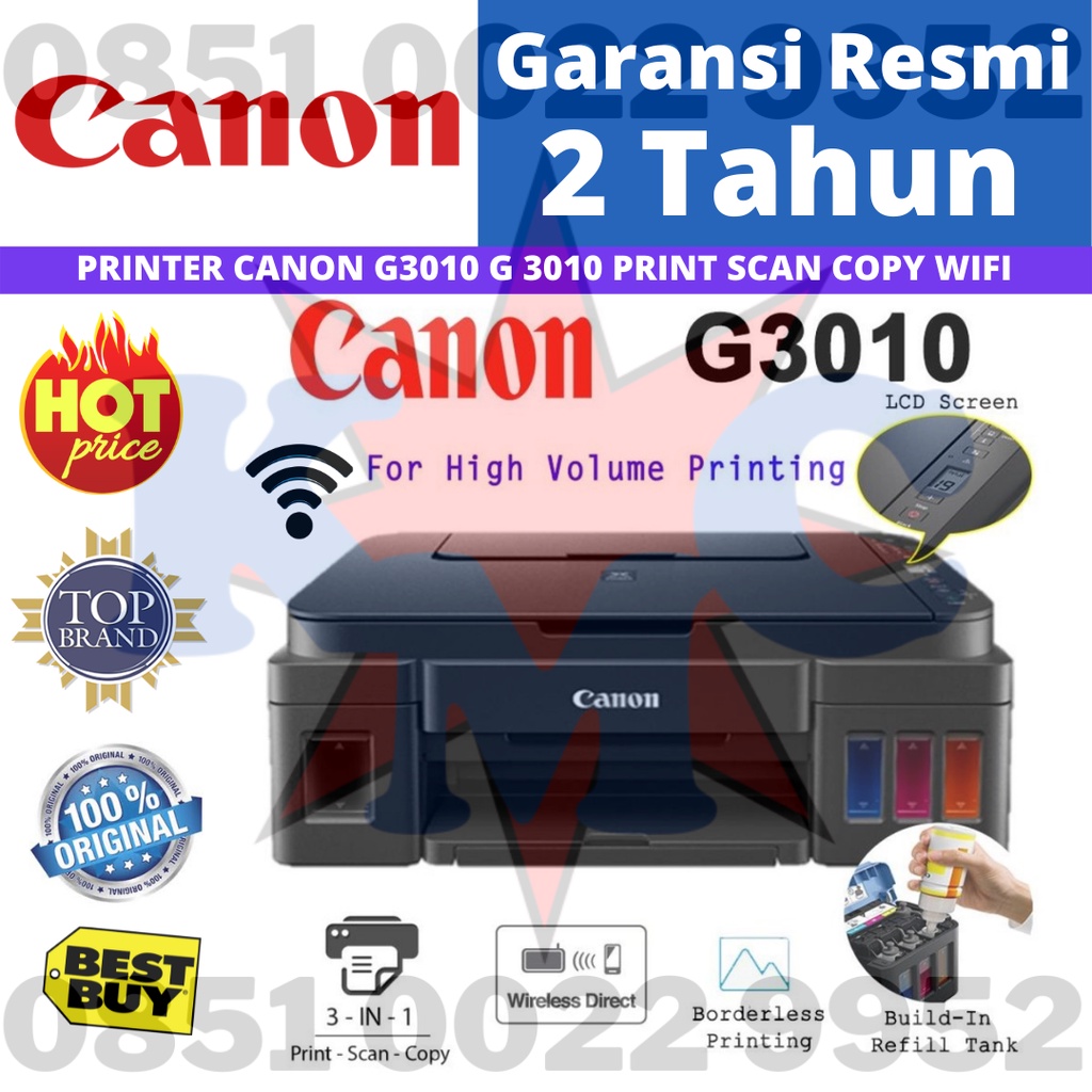 Jual Canon Pixma Printer G-3010 G3010 G 3010 Print Scan Copy Wifi ...