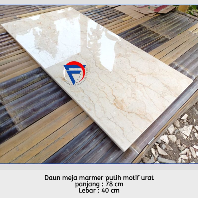 Jual Daun meja/top table kotak bahan batu marmer putih motif urat alami ...