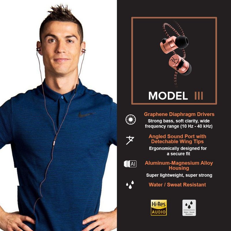 Jual Headset Earphone Wired Earbuds - Rose Gold - ROC by Cristiano ...