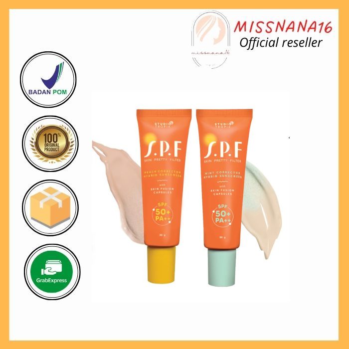 Jual Studio Tropik SPF 50+ PA++ Mint Peach Sunscreen SPF 50++ | Shopee ...