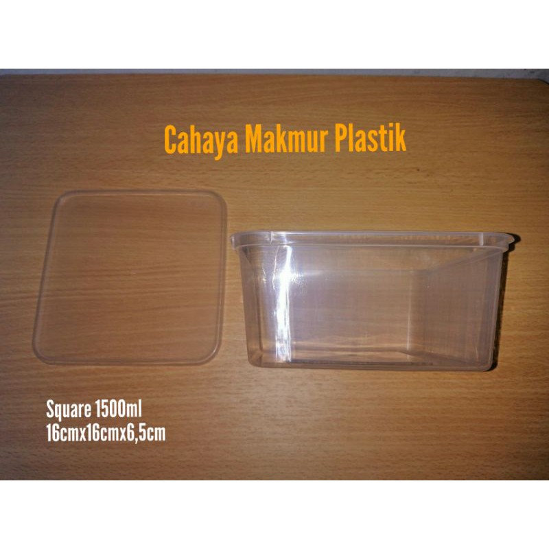 Jual Pp Square Box Thin Wall Plastic Microwave Friendly 1500ml Kwalitas ...