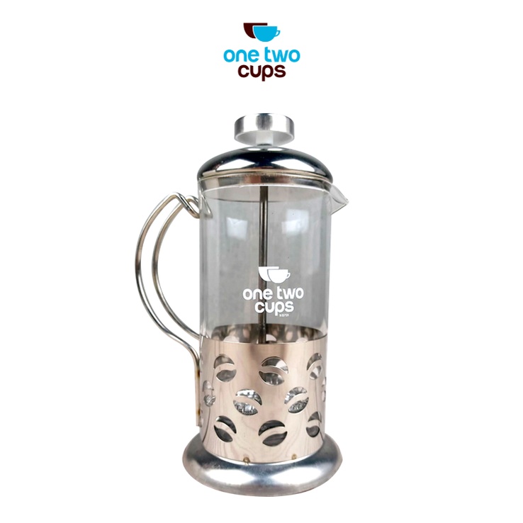 Jual One Two Cups French Press Coffee Maker Pot Bean Pattern 350ml ...