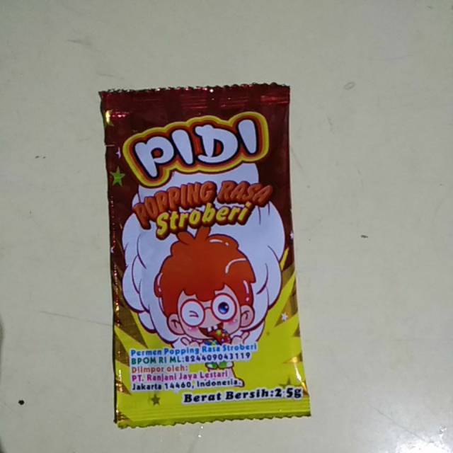 Jual PIDI popping candy strawberry 2.5gr | Shopee Indonesia