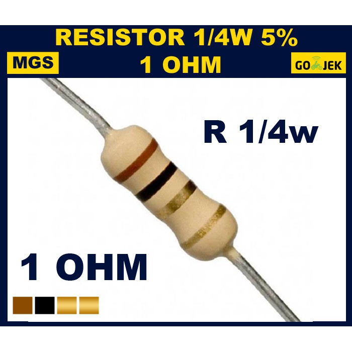 Jual Resistor 1/4w 1 Ohm 1000PCS | Shopee Indonesia