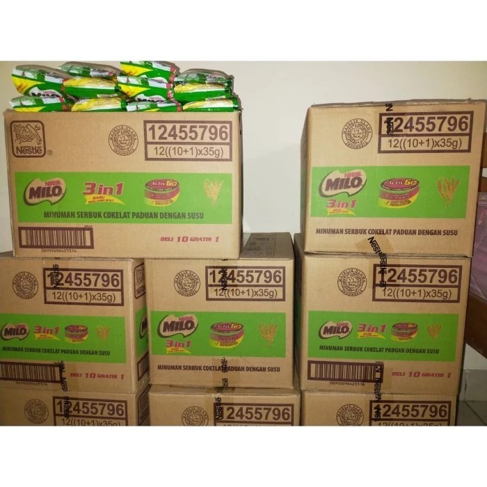 Jual Milo Sachet Activ Go 3 In 1 11x35g (1 Karton 12x11x35 sachet ...