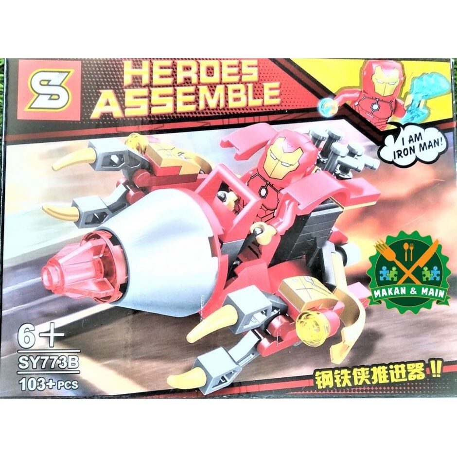 Jual SY773B Mainan Anak Lego Action Figure Iron Man Warna Merah Dari ...