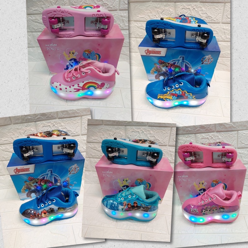 Jual ORIGINAL TERMURAH Sepatu Roda Anak Karakter Lampu Princess / LOL ...