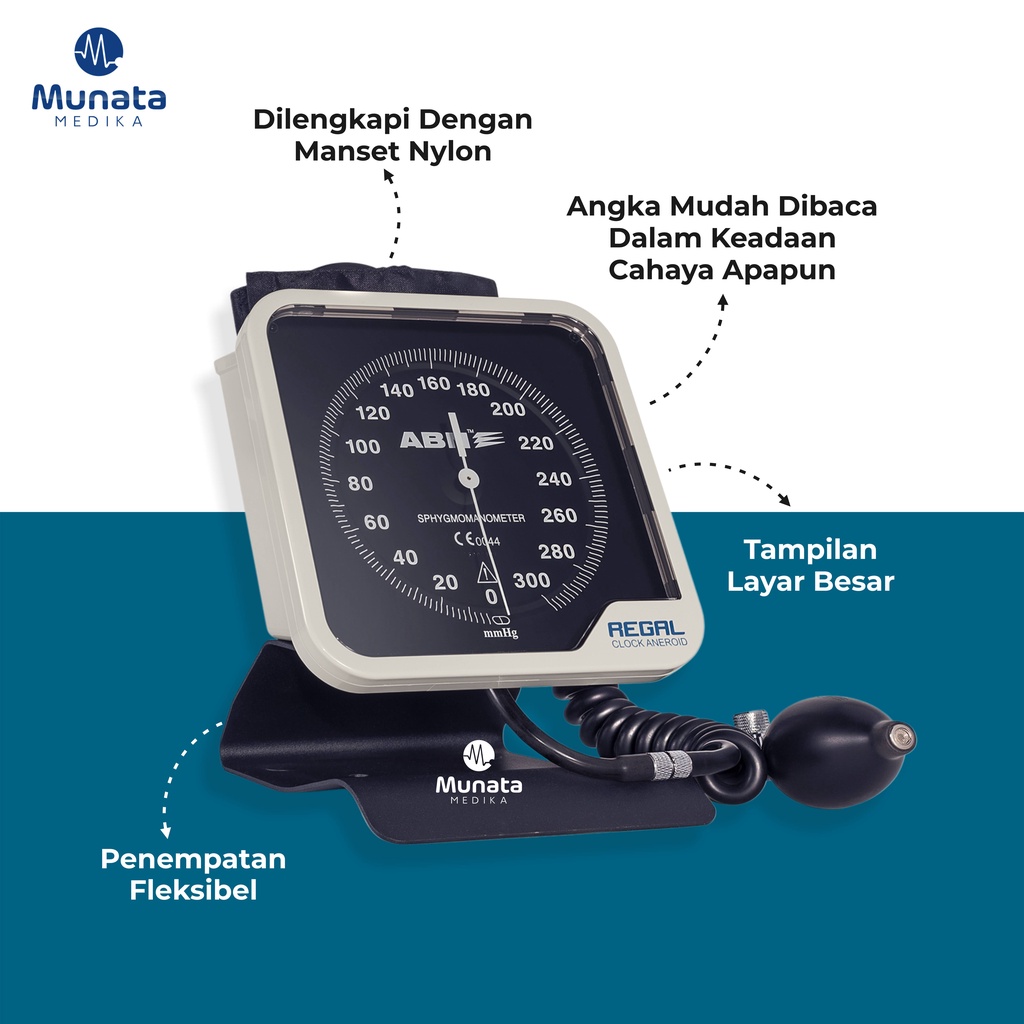 Jual Tensimeter ABN Regal Clock Aneroid Model Deskop atau Model Wall ...