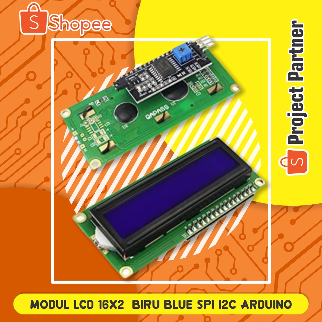 Jual LCD 16x2 1602 Biru Blue SPI I2C Arduino | Shopee Indonesia