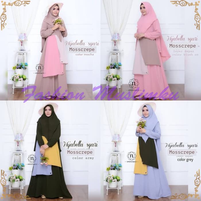 Jual Gamis set khimar terbaru / Gamis wanita busui / hijab : Hijabela syari | Shopee Indonesia