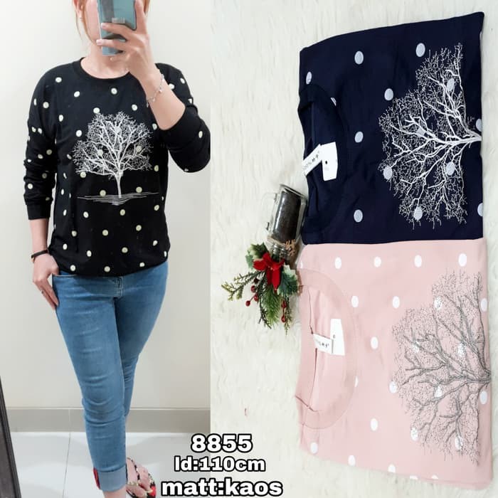 Jual Unik Blouse pnj pohon 8855 Bahan kaos fit to xl Murah | Shopee ...