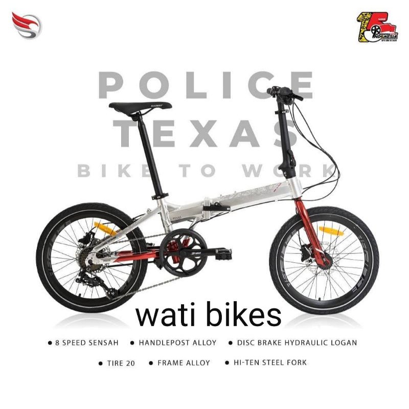 Jual Sepeda lipat police texas bike to work EDISI INDONESIA | Shopee ...