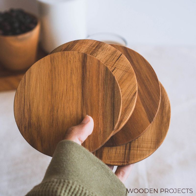 Jual Alas gelas tatakan gelas wooden coaster kayu bulat tatakan kayu ...