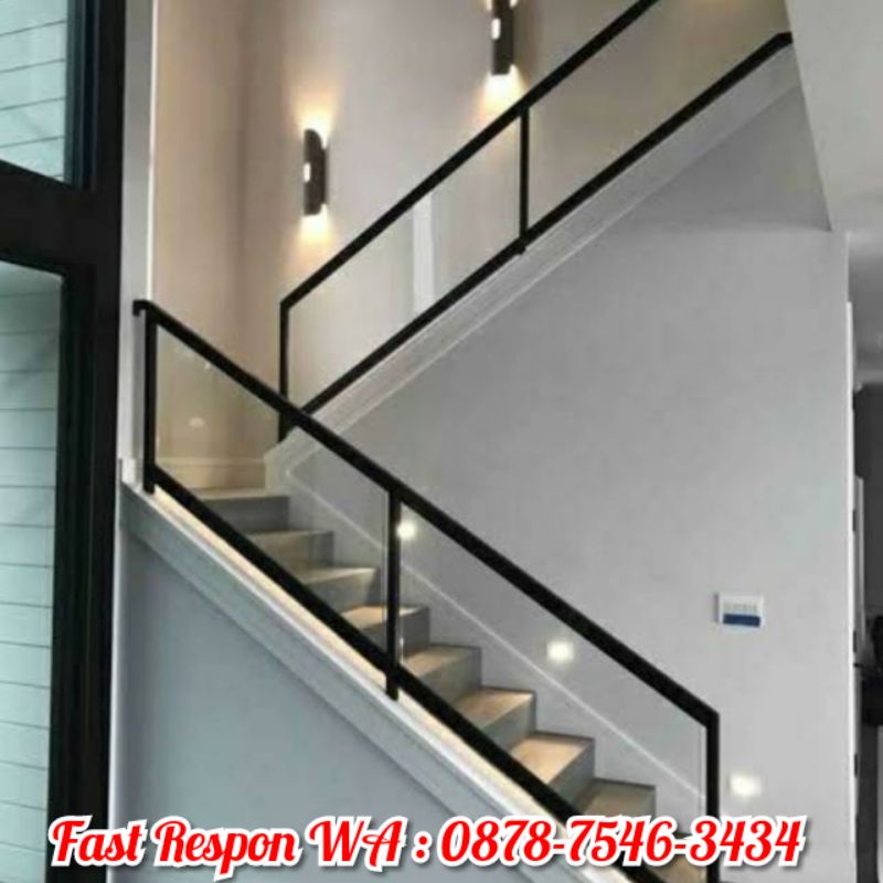 Jual RELLING TANGGA BESI KACA / RELLING BALKON BESI MINIMALIS | Shopee ...