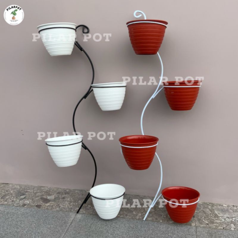 Jual standing pot bunga dinding lobang 4 | rak pot bunga dinding lobang ...