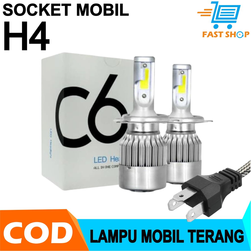 Jual Lampu LED Mobil Headlight 2 pcs Lampu Utama Mobil LED COB Super Bright C6 H4 36W - 3800Lm ...