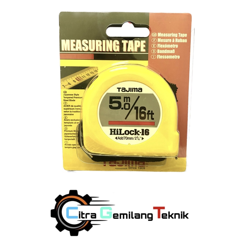 Jual Meteran hilock Tajima 5 meter/ measuring tape/ meteran hilock 16 | Shopee Indonesia