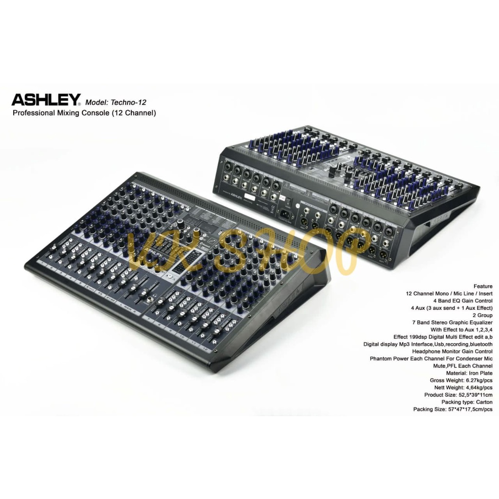 Jual Mixer Audio Ashley Techno 12 Ashley Techno12 Original 12 Channel ...