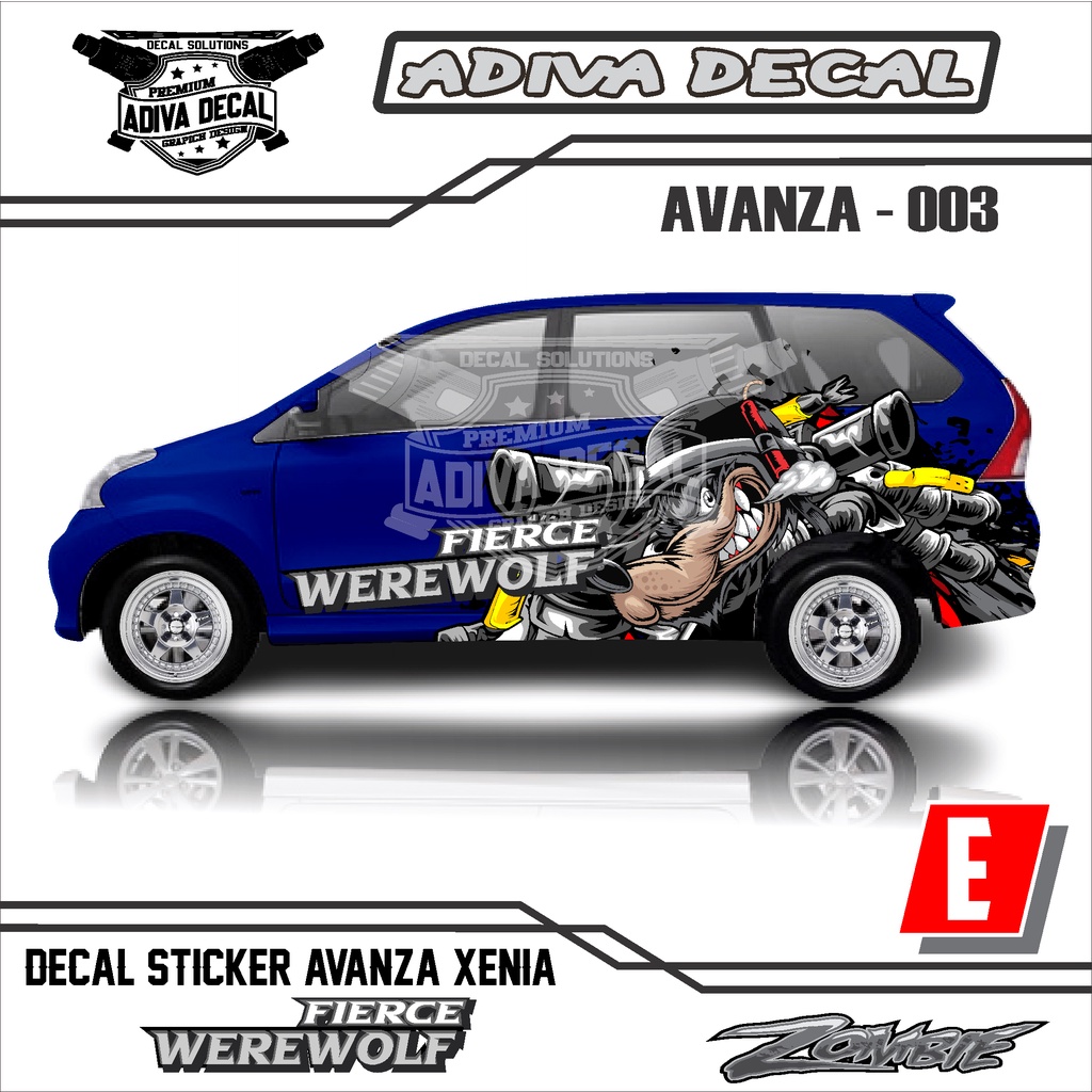 Jual DECAL STICKER AVANZA XENIA MOTIF fierce werewolf KEREN - STIKER ...