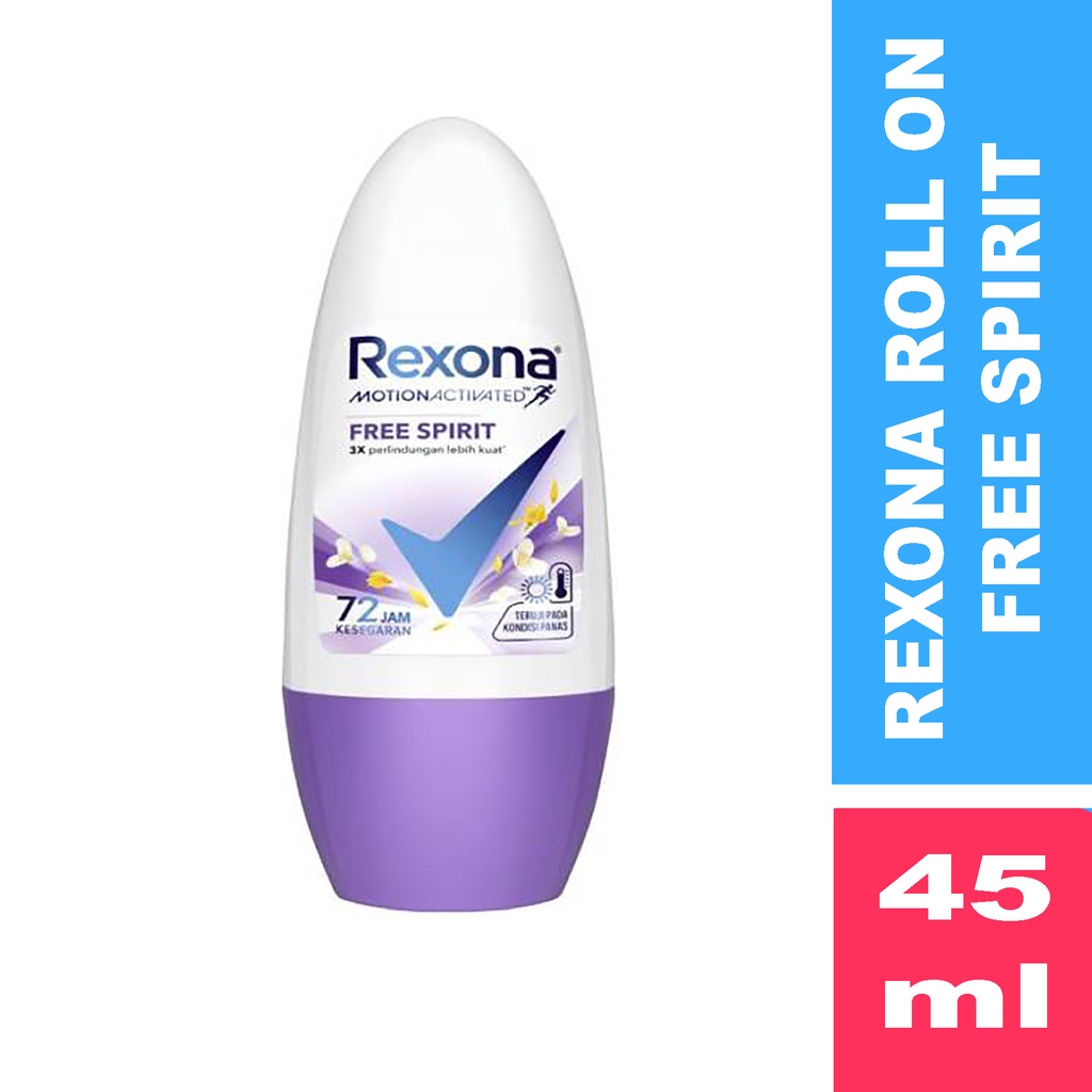 Jual Bisa COD Rexona Roll On Free Spirit Motion Activated Deodorant Roll ON 45ml | Shopee Indonesia